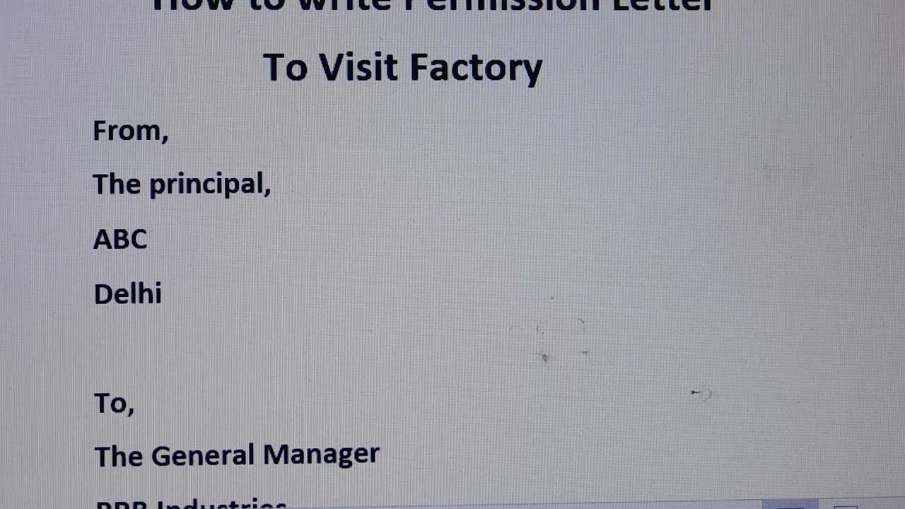 How To Write Permission Letter To Visit Factory//Letter Writing// - YouTube