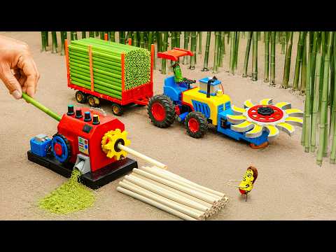 DIY Mini Tractor Bamboo Peeling Machine 🍇 Collapsed Grape Farm Rescue | HP Mini