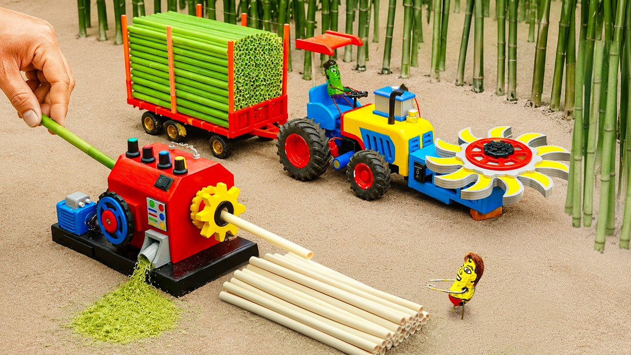 DIY Mini Tractor Bamboo Peeling Machine 🍇 Collapsed Grape Farm Rescue ...