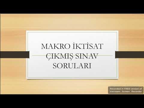 MAKRO İKTİSAT ÇIKMIŞ SINAV SORULARI‼️