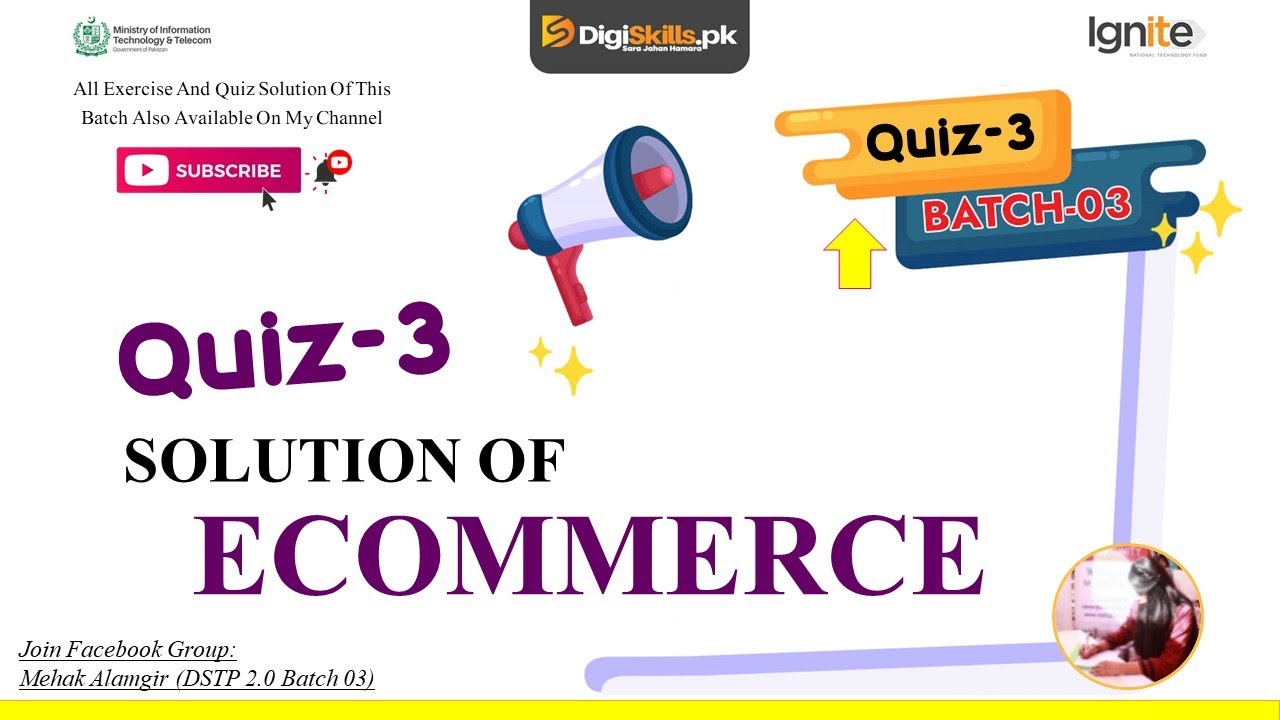 ecommerce quiz 3 | DSTP 2.0 Batch 03 Ecommerce Quiz 3 Solution 2022 ...