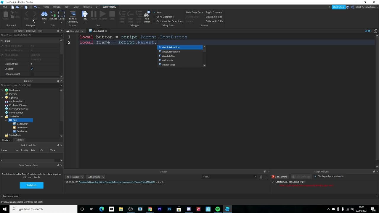 How to Tween GUI's ROBLOX Studio 2021 - YouTube