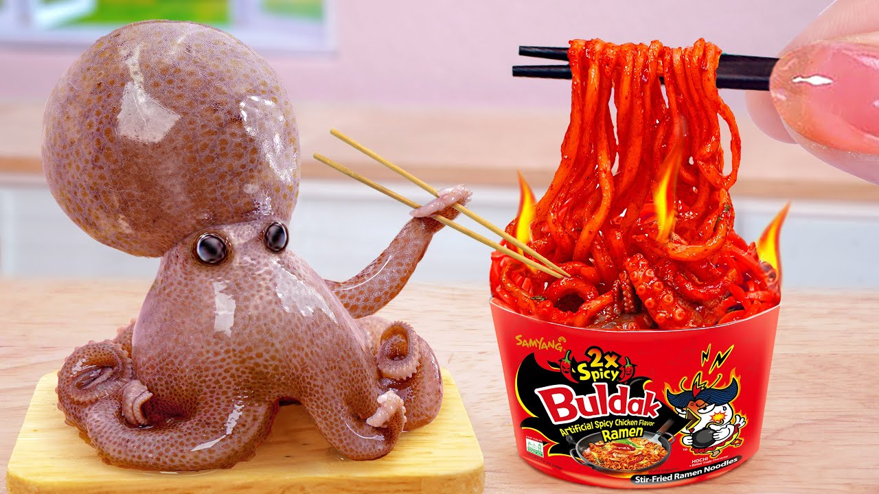 Spicy Recipe For Seafood Lovers 💗 Yummy Miniature Stir Fry Tiny Octopus ...