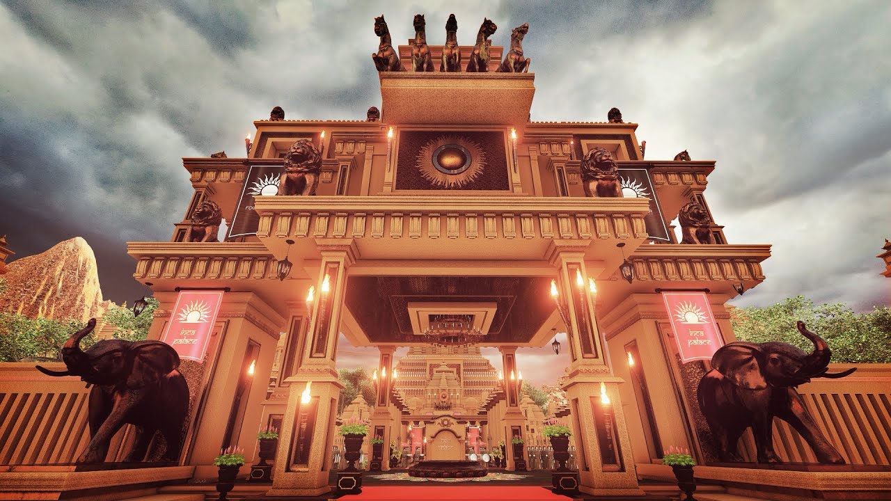 A Grand Bahubali set design for Virtual Event - YouTube