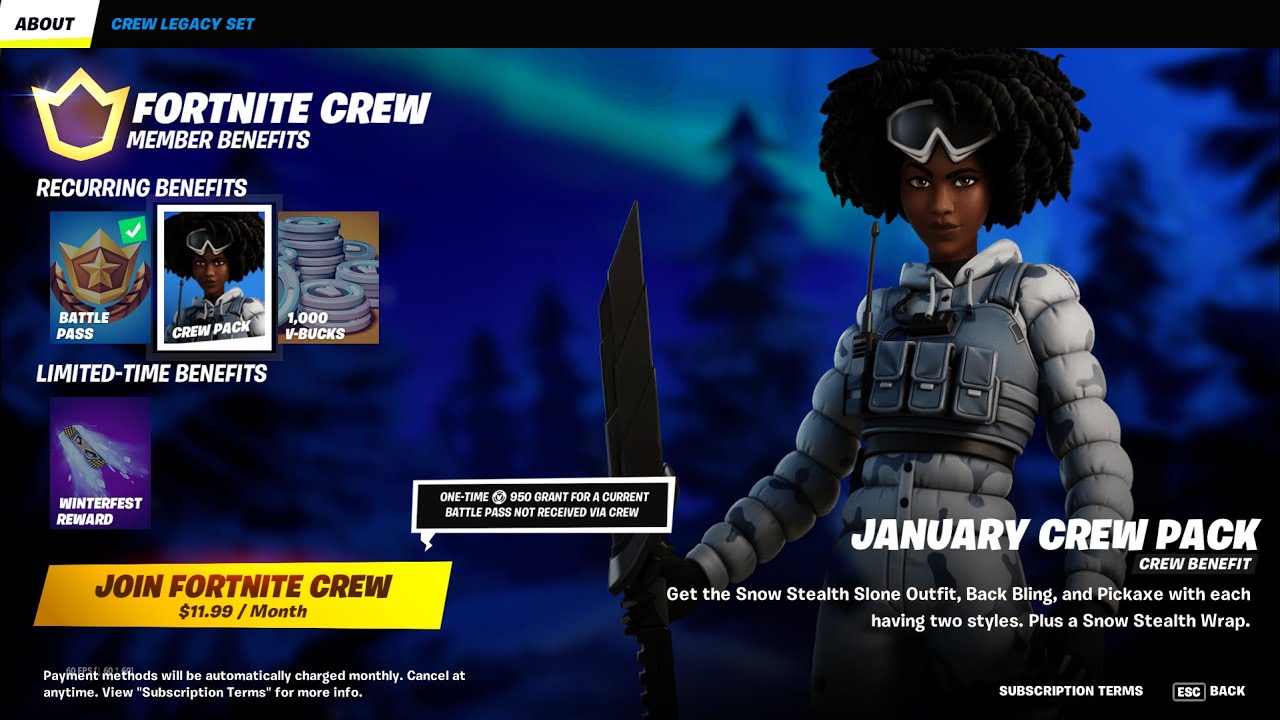 Fortnite Item Shop 12/31/2021 NEW SNOW STEALTH SLONE CREW PACK + NEW ...
