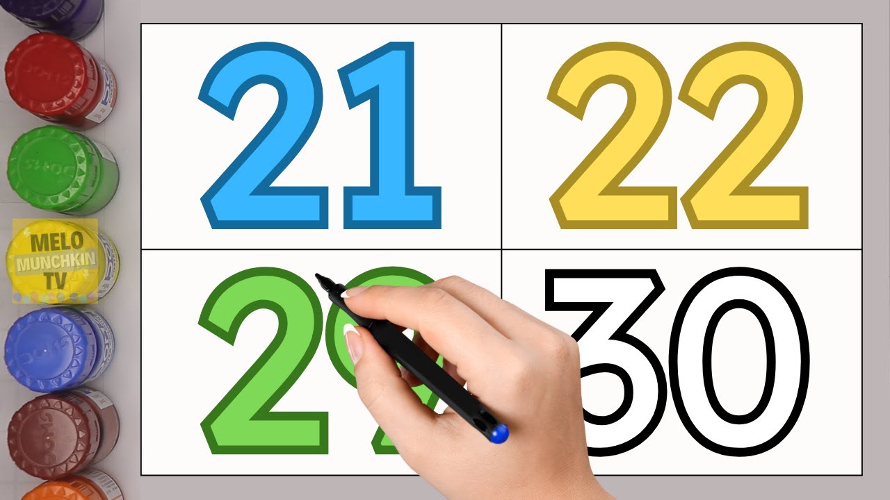 Learn read and write Numbers from 21 to 30 for kids | Counting Numbers ...