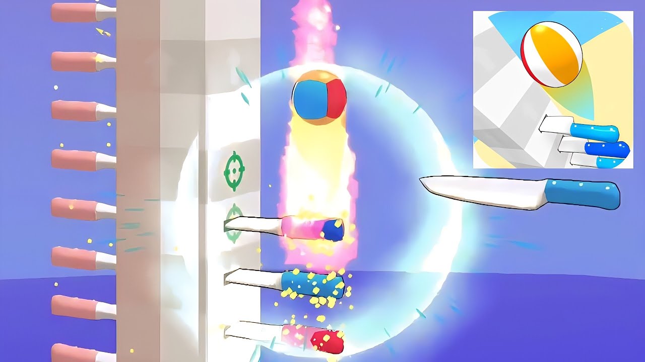 Ball up knife Racing :⏯️ Throwing knives - very great game - must see👍👈 ...