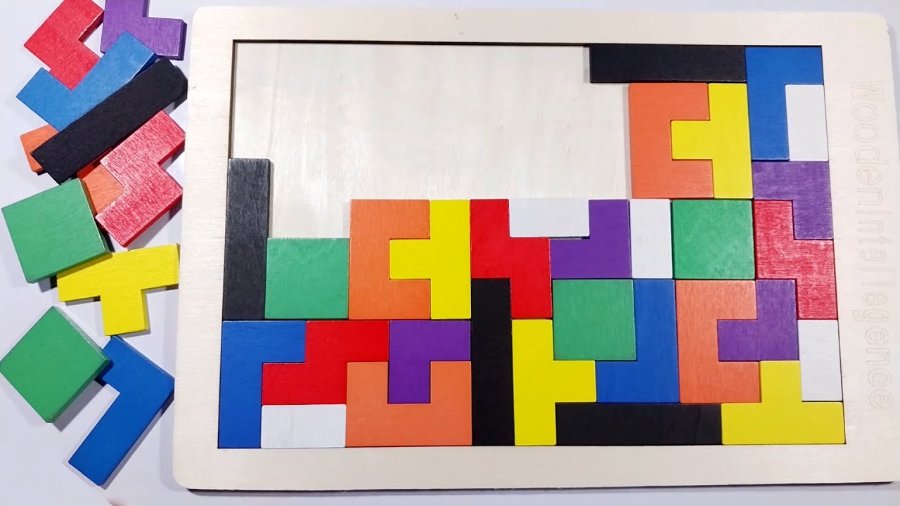Wooden Tetris Russian Block Jigsaw Puzzle Toy | Russian Block Puzzle ...