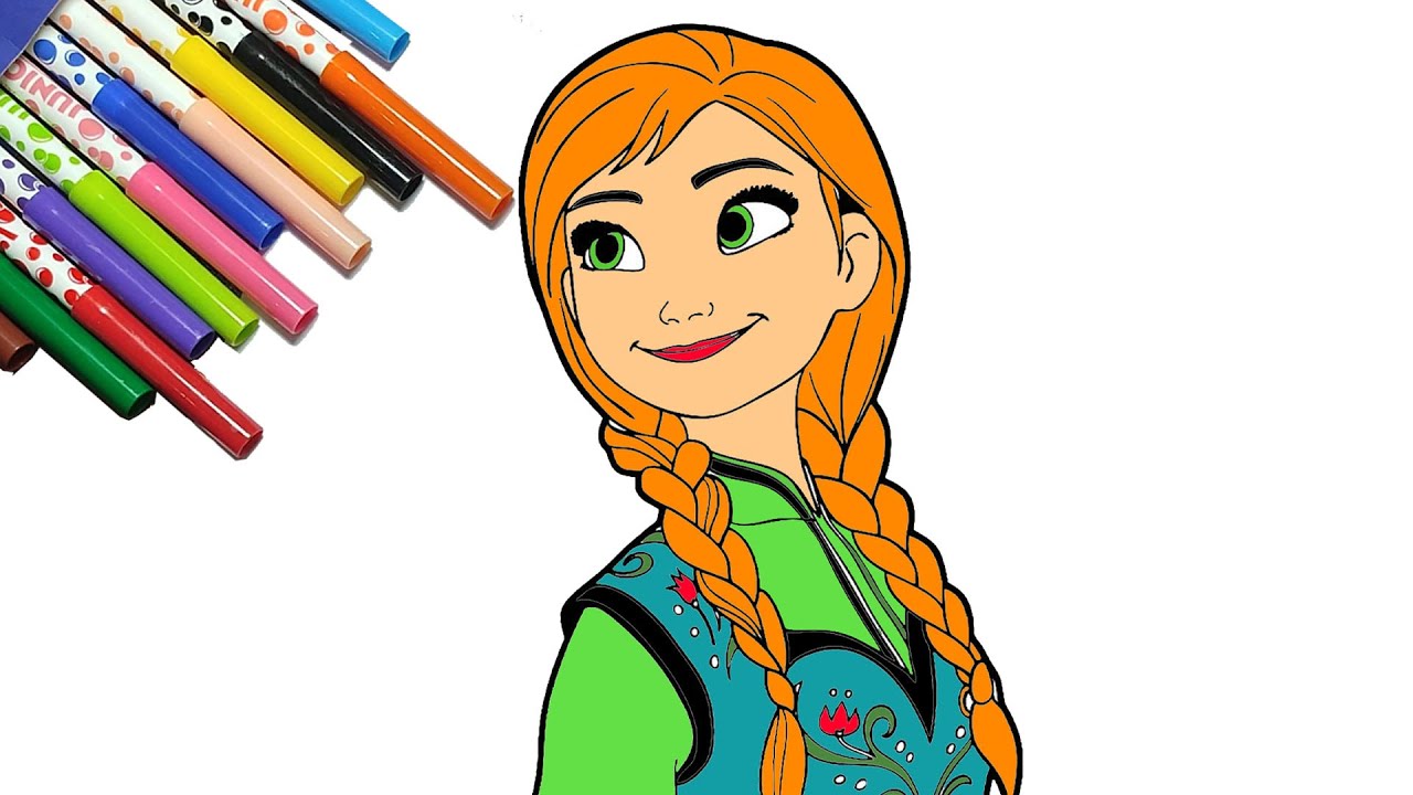 Anna🌬 💙/Anna Coloring🌈🖍/Elsa and ana🎨🖌/Cartoon Coloring/Easy/Drawing ...