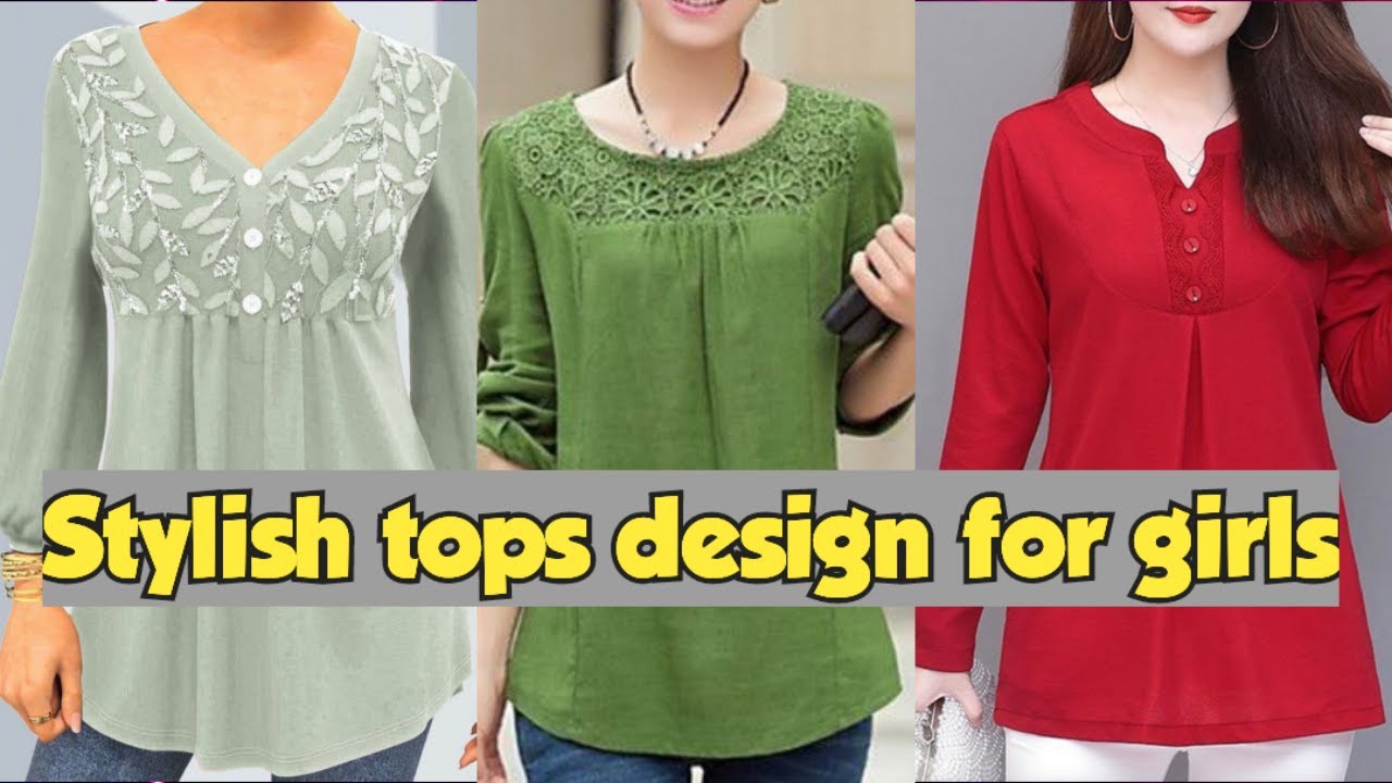 Stylish tops design for girls || Trendy short shirt design for girls ...