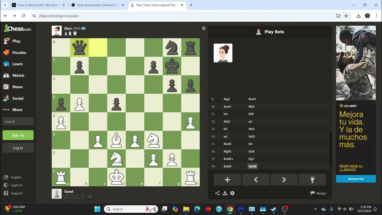 Chess Game vs Elani - YouTube