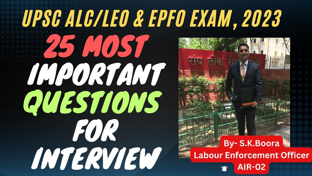 [UPSC] 25 Most important Questions for UPSC EPFO APFC & ALC/LEO ...