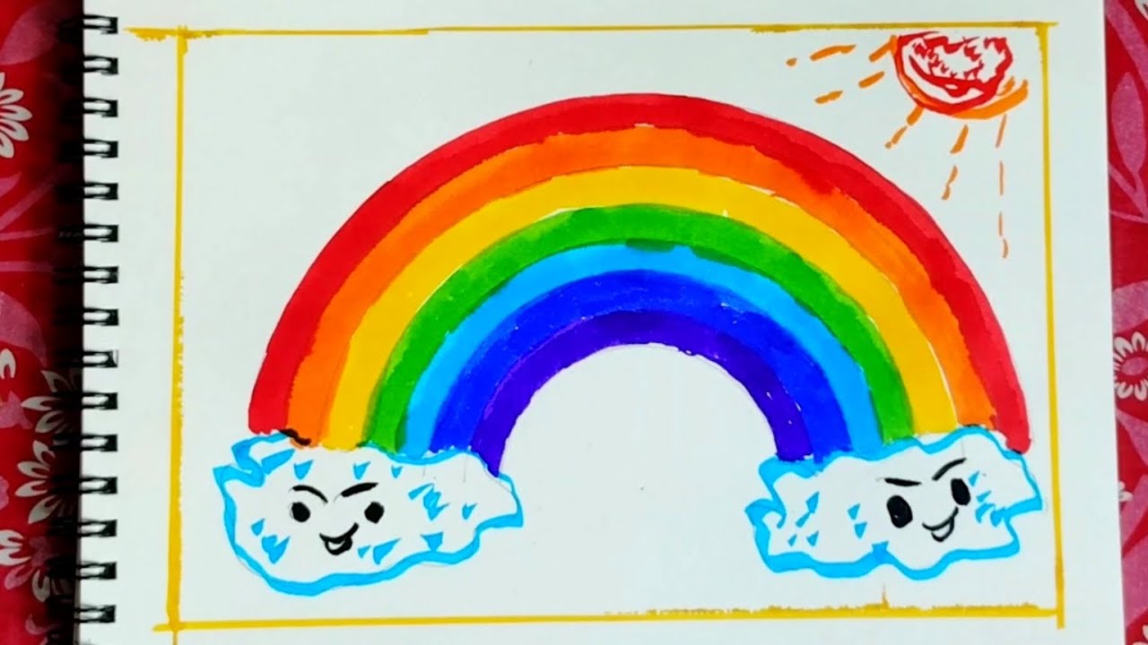 How to drawing Rainbow 🌈 🌈 || Very easy draw Rainbow 🌈 || Simple ...
