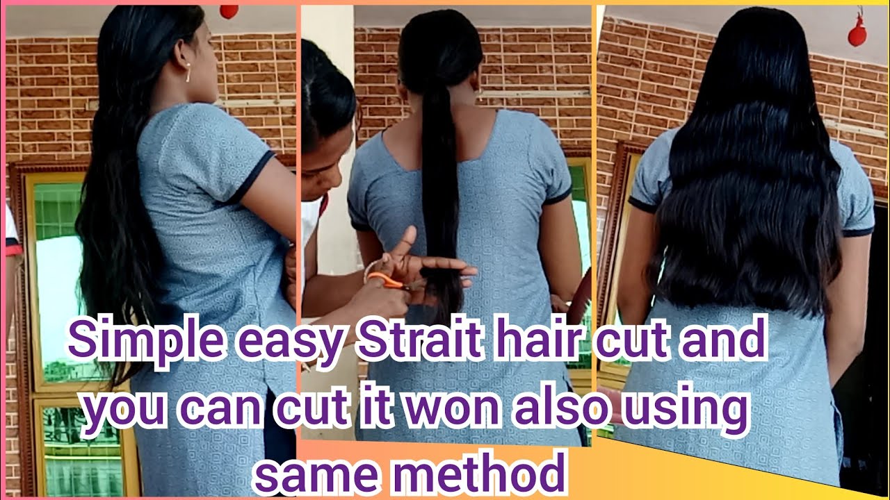 Simple easy Strait hair cut ,, - YouTube
