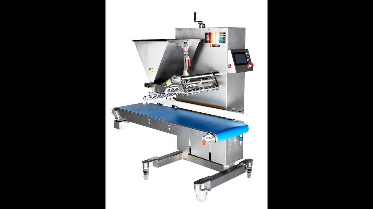 Multi-heads piston cake depositor GCG-8ACF150 - YouTube