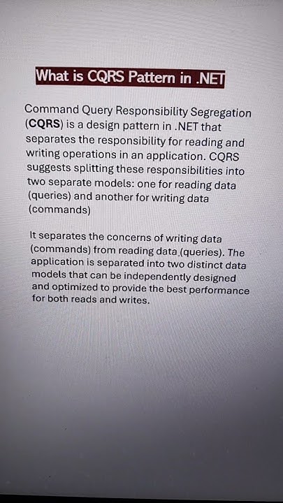 CQRS Design pattern - YouTube