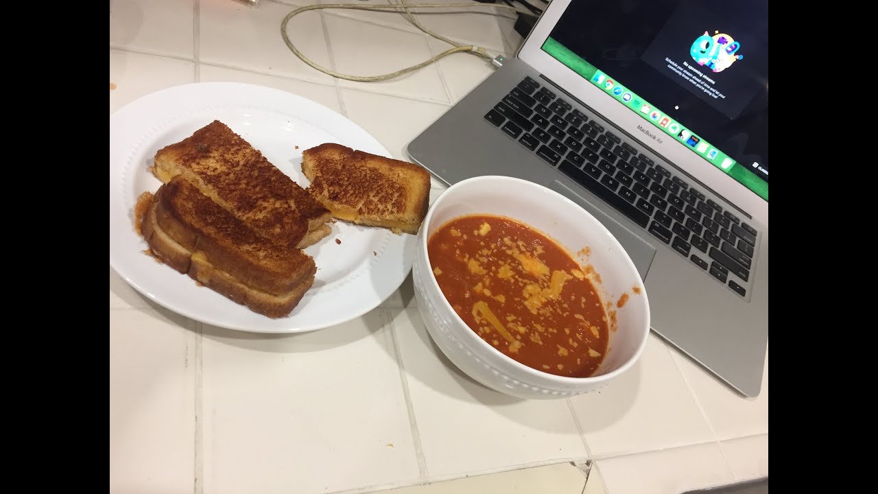 Cooking with Aunt F Episode 1 - Grilled Cheese and Tomato Soup - YouTube