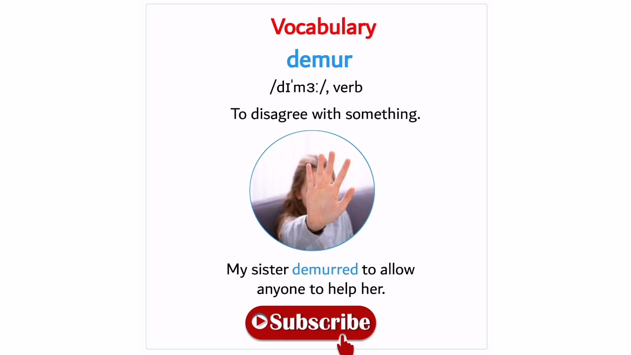 meaing of : Demur - YouTube