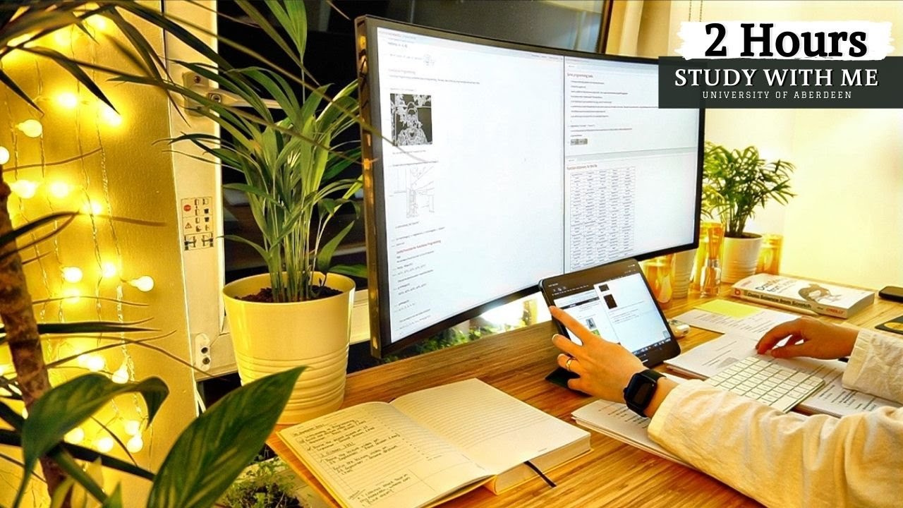 2 HOUR STUDY WITH ME on RAINY NIGHT | Night Session, Background noise ...