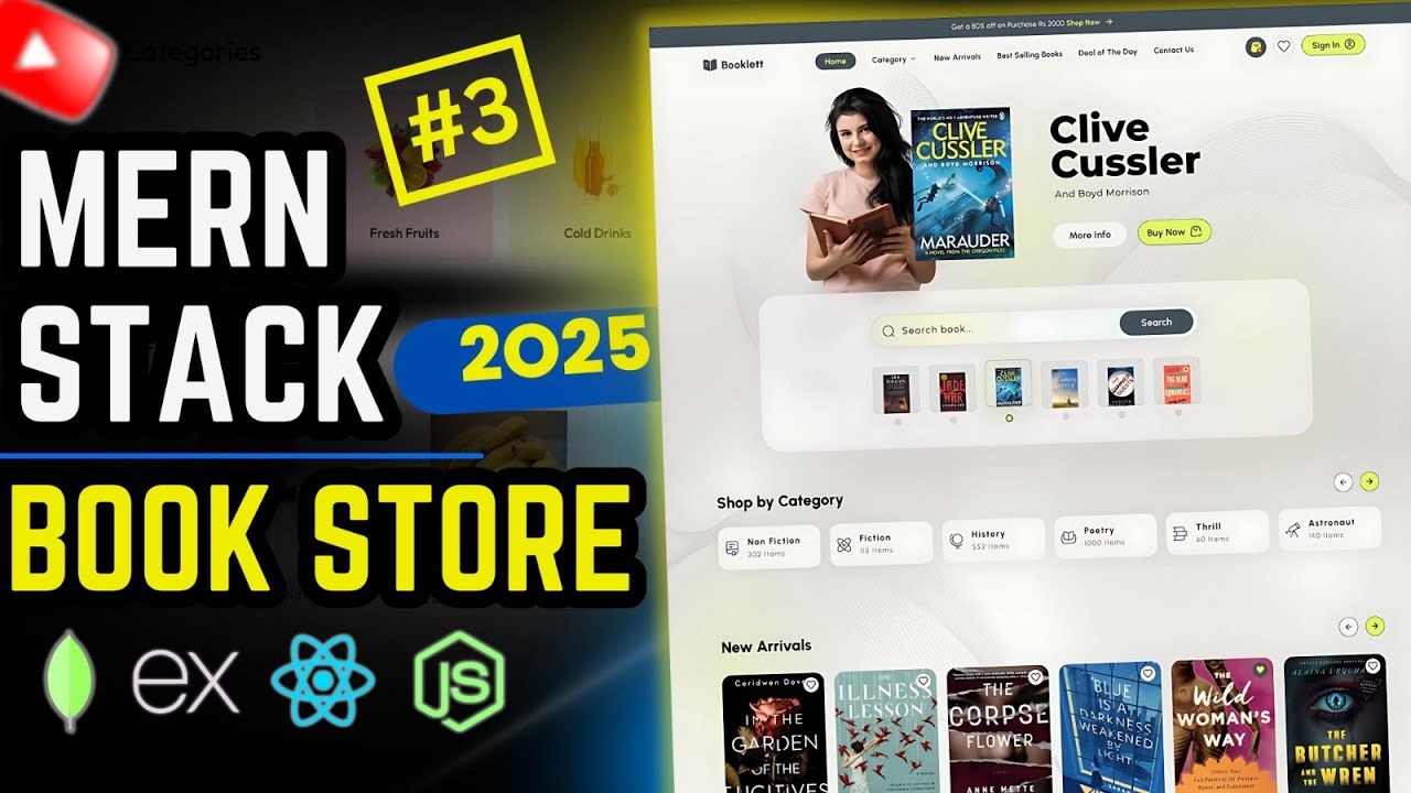 MERN Book Store App Part 3 |eCommerce MERN Project - YouTube