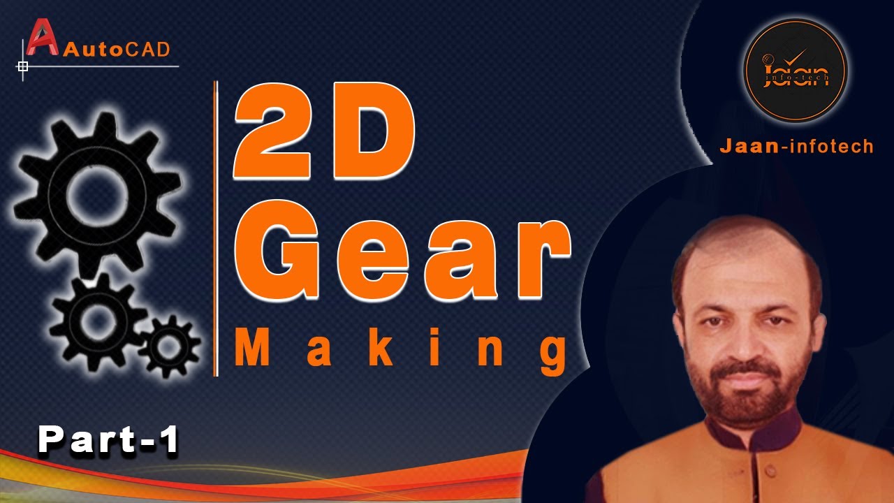Making a 2D gear in AutoCAD | Auto CAD training 2D gear | How to make a ...
