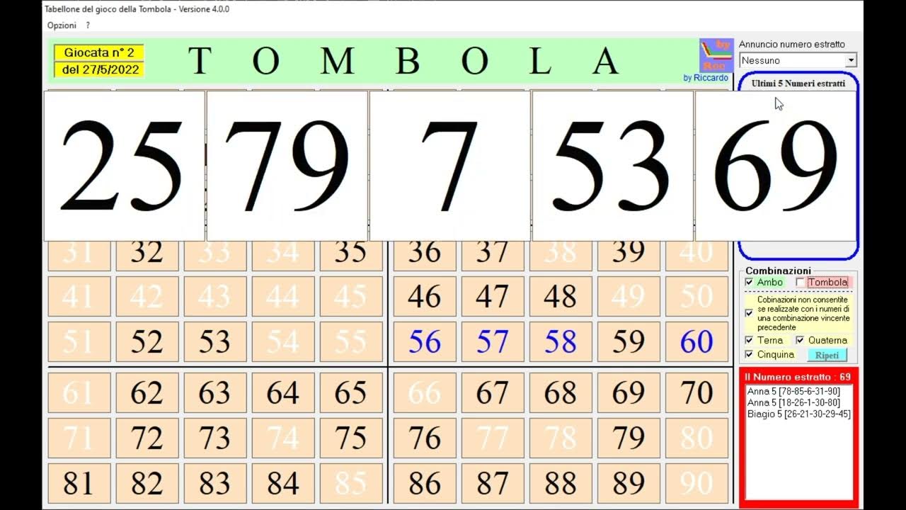 Tombola sul PC con cartelle (3) - YouTube