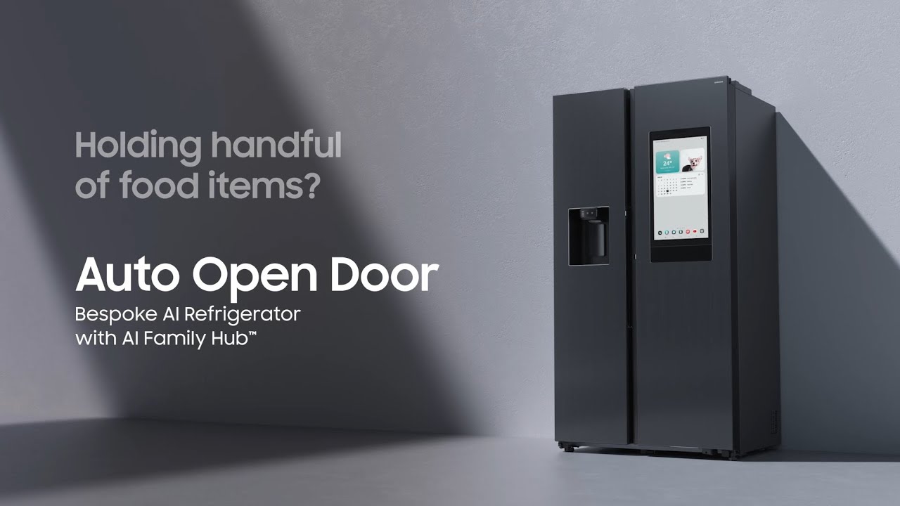 Bespoke AI Refrigerator with Family Hub | Auto Open Door - YouTube