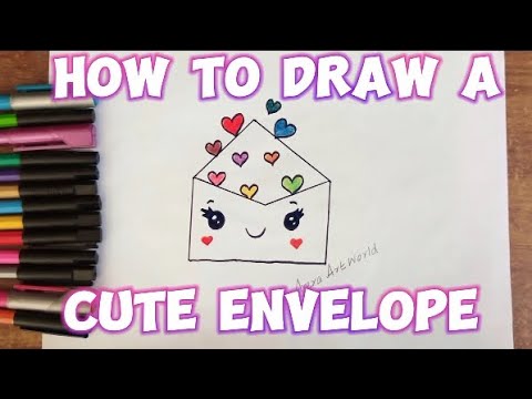 How To Draw A Cute Envelope With Hearts | Easy Drawing | Step By Step ...
