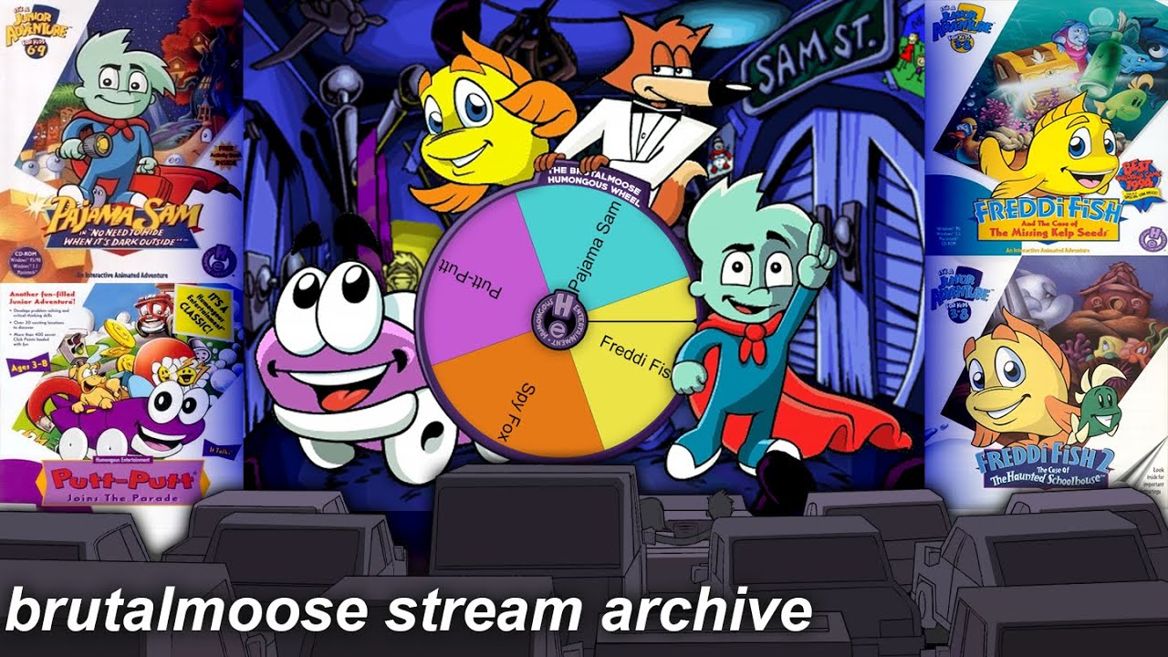 Pajama Sam 1 / Putt-Putt 1 / Freddi Fish 1 & 2 | HUMONGOUS WHEEL #1 ...