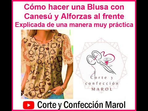 Cómo hacer una Blusa con Canesú y Alforzas al frente, explicada de una ...