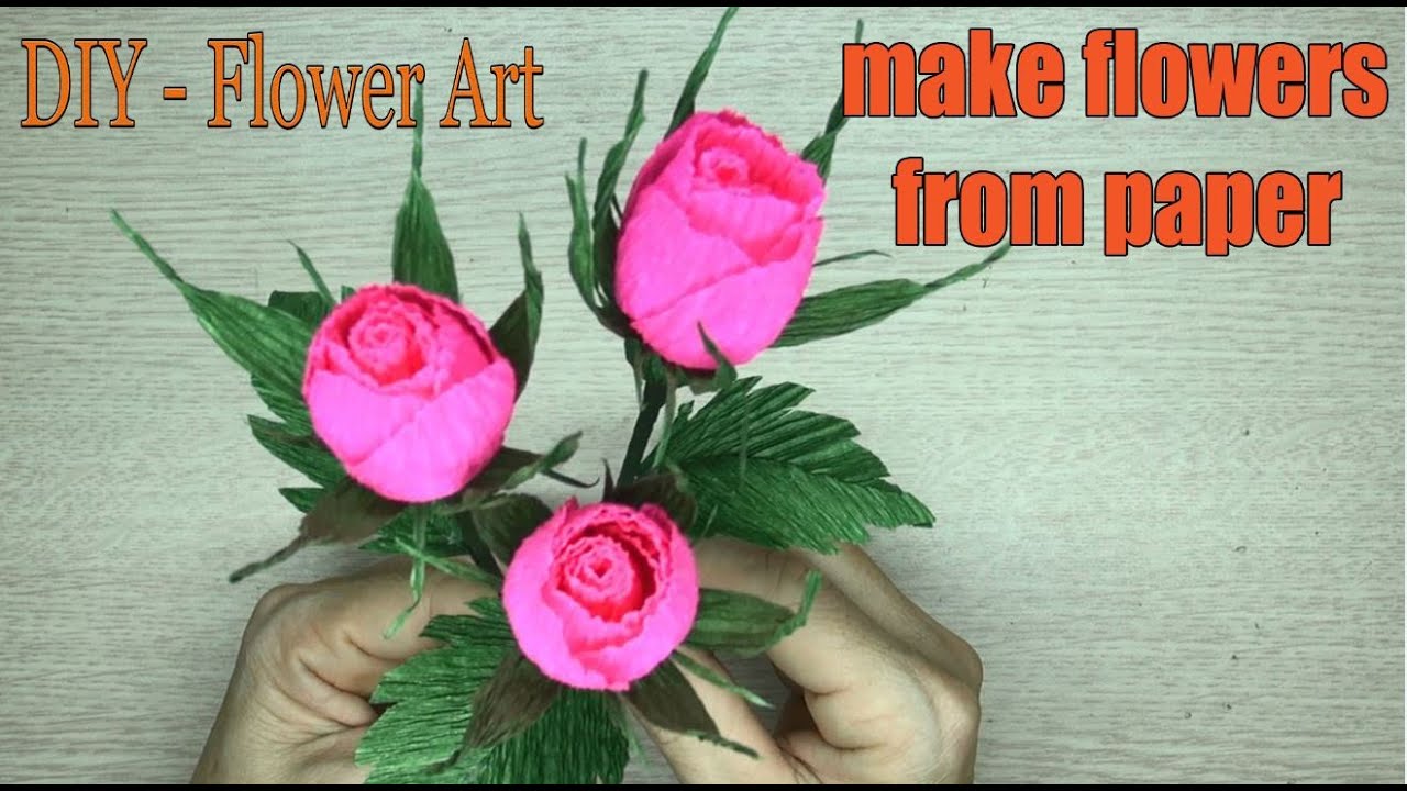 Paper roses, how to make roses with crepe paper | DIY _ Flower Art ...
