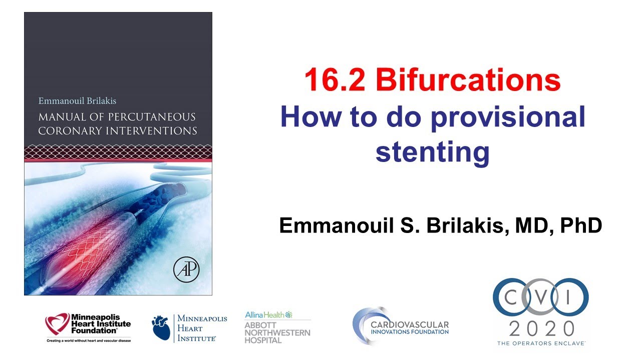 16.2 Provisional bifurcation stenting - Manual of PCI - YouTube