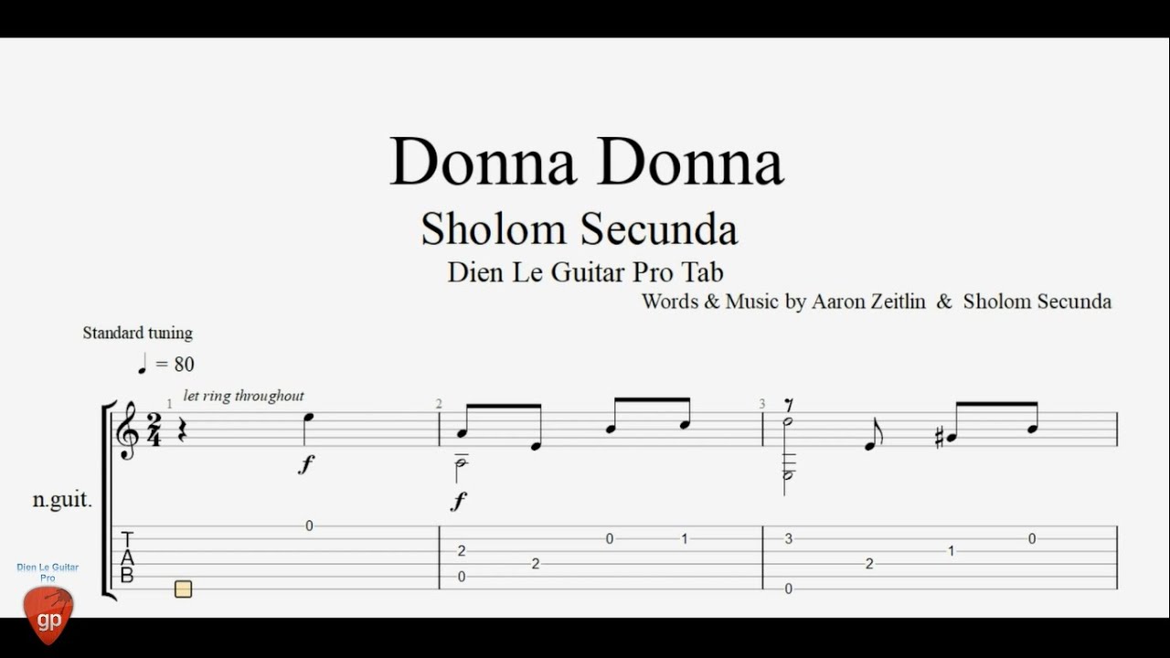Donna Donna - Guitar Tabs - YouTube