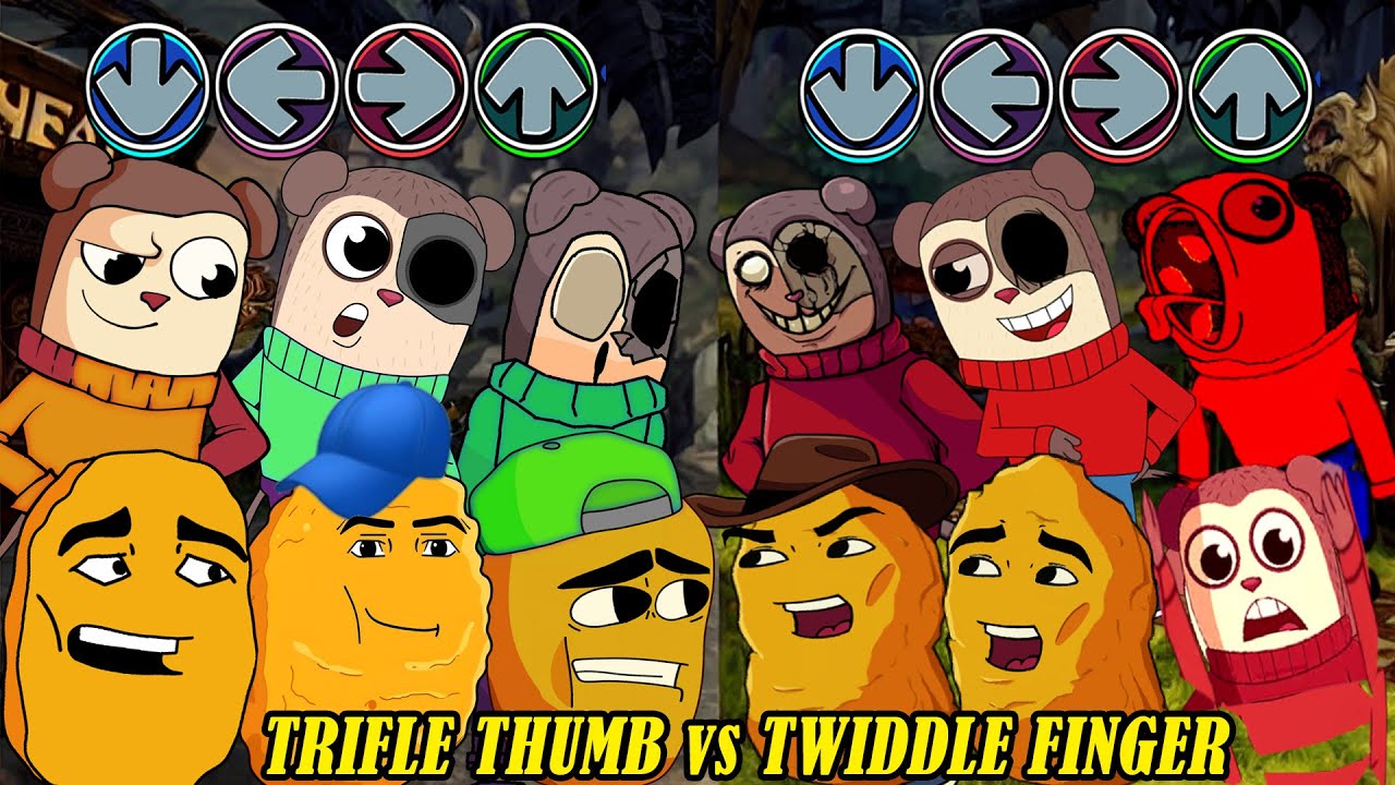 FNF NEW Twiddle Finger vs Trifle Thumb All Phases sings Friends To Your ...