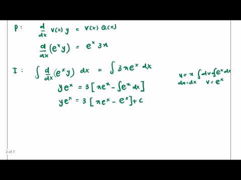 Solve differential equation using integrating factor part 2 - YouTube