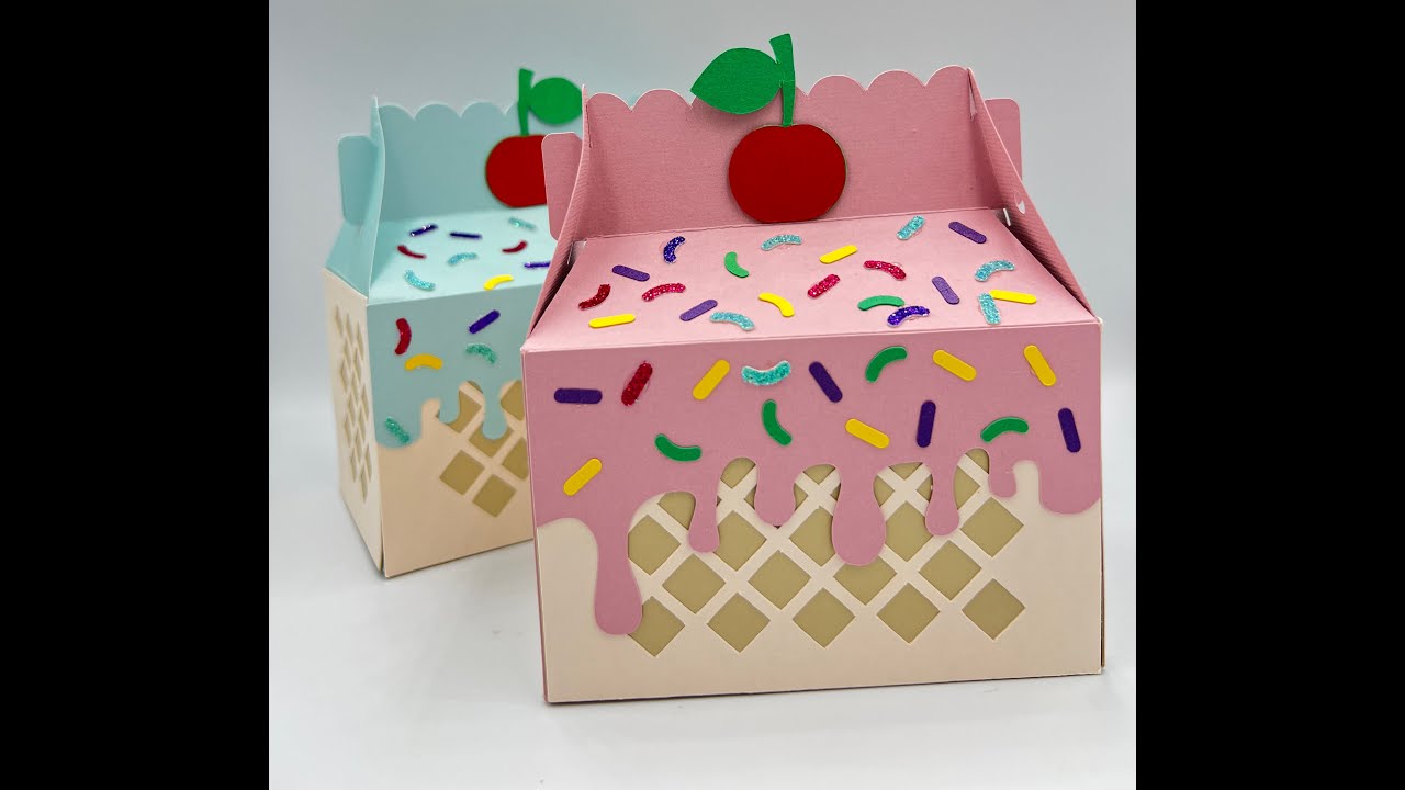 ice cream box - template - YouTube