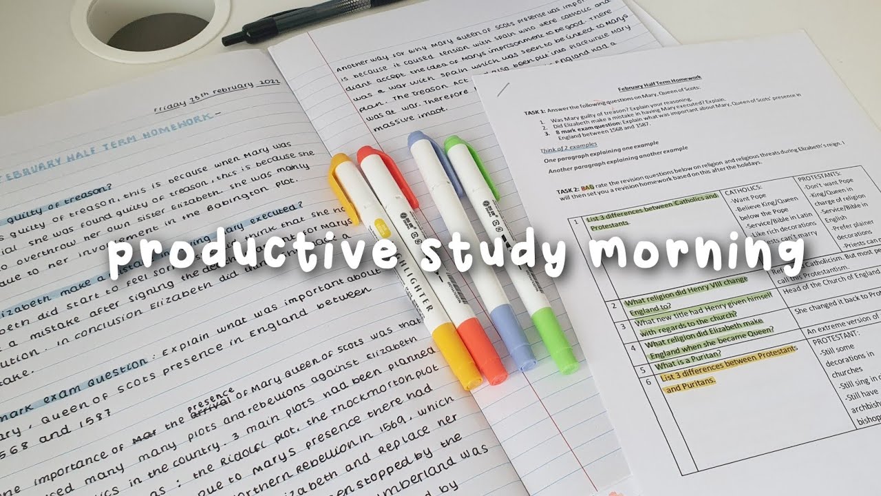 productive morning routine, making pancakes, revising and doing lots of ...