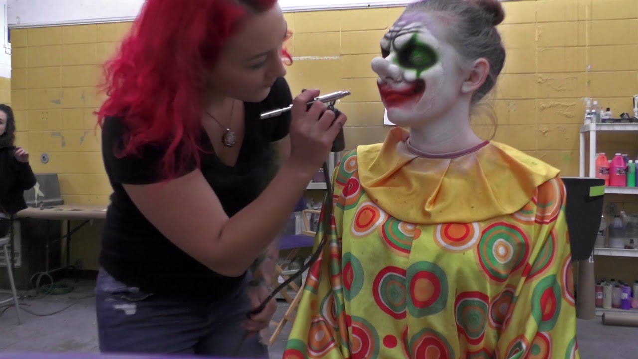 Airbrush Clown Makeup + Six Flags Great Adventure + Fright Fest - YouTube