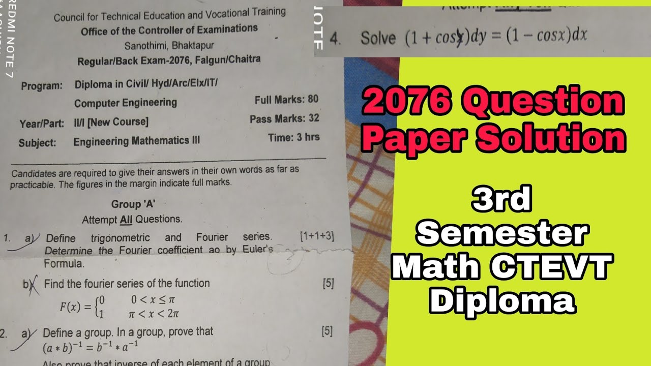 CTEVT Diploma 2076 question solution | Variable separation of 2076 ...