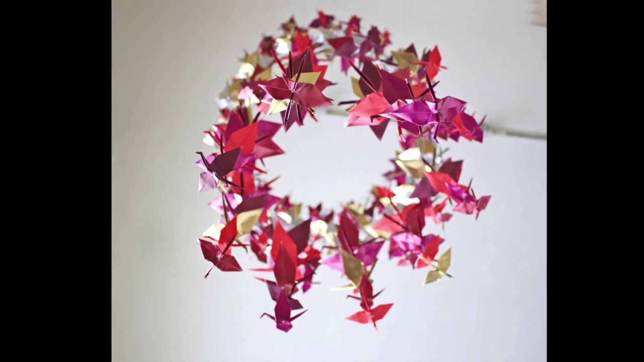 Giant Red Spiral Origami Mobile - YouTube