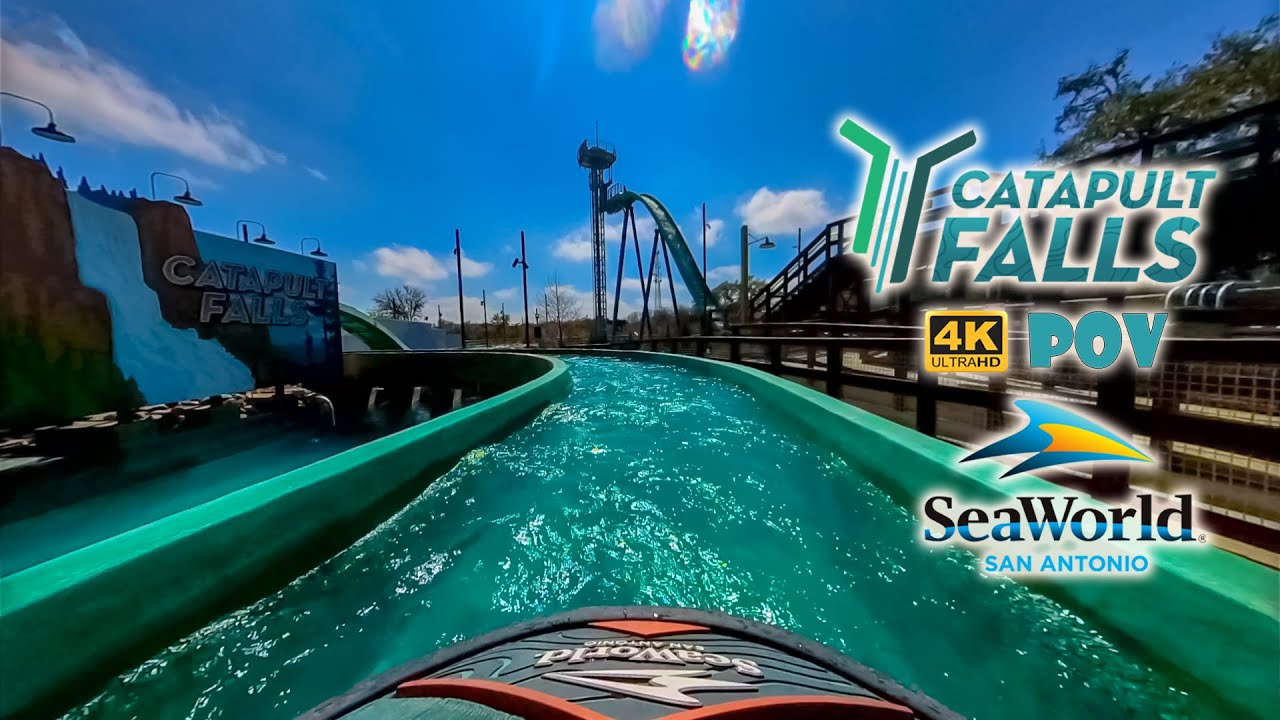 Catapult Falls @ SeaWorld San Antonio | Forward POV | 2-21-24 - YouTube