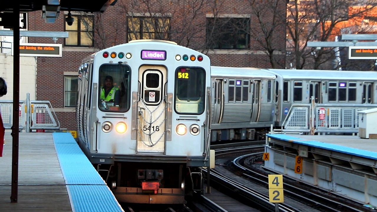 CTA "L" Train System : Linden Bound Bombardier 5000-Series Purple Line ...