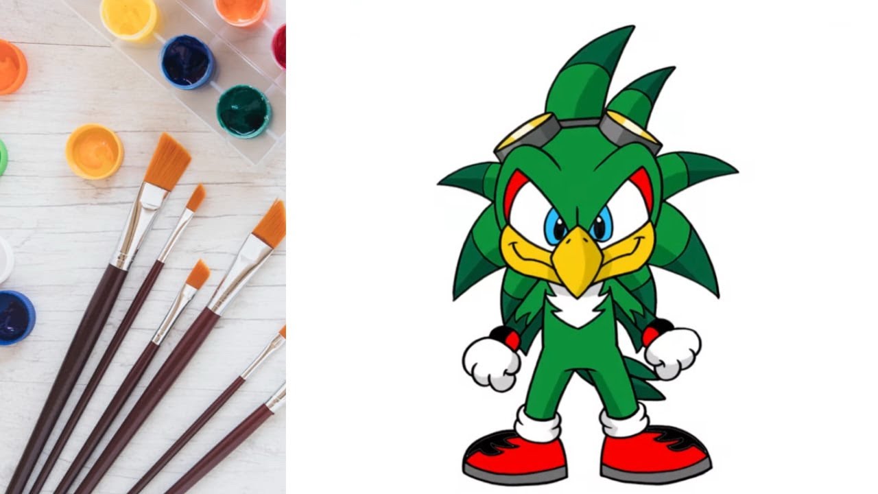 How To Draw Jet the Hawk | Sonic the Hedgehog - YouTube