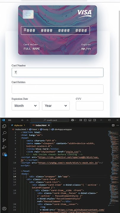 HTML CSS ANIMATION CREDIT CARD ADDING ANIMATION BY USING #javascript - YouTube