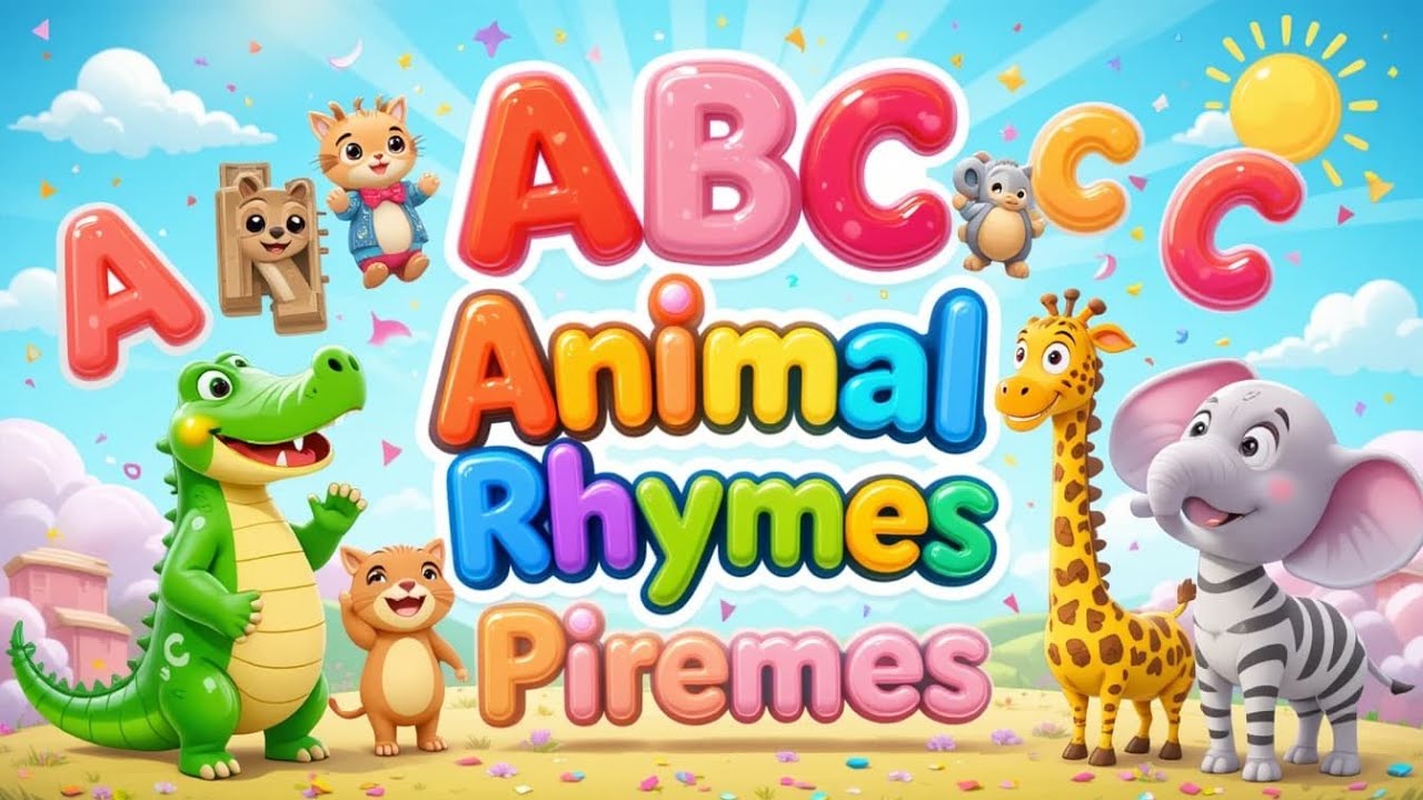 Alphabet English Rhymes👶 with Animals Colorful A-Z Learning Video ...