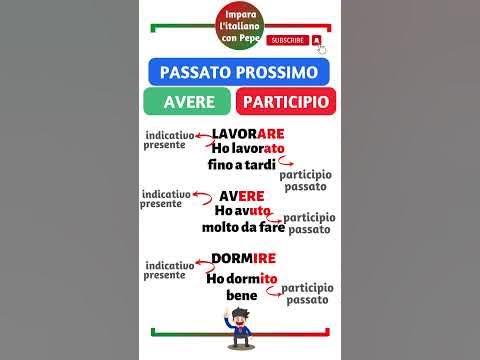 AUSILIARE AVERE PASSATO PROSSIMO - YouTube