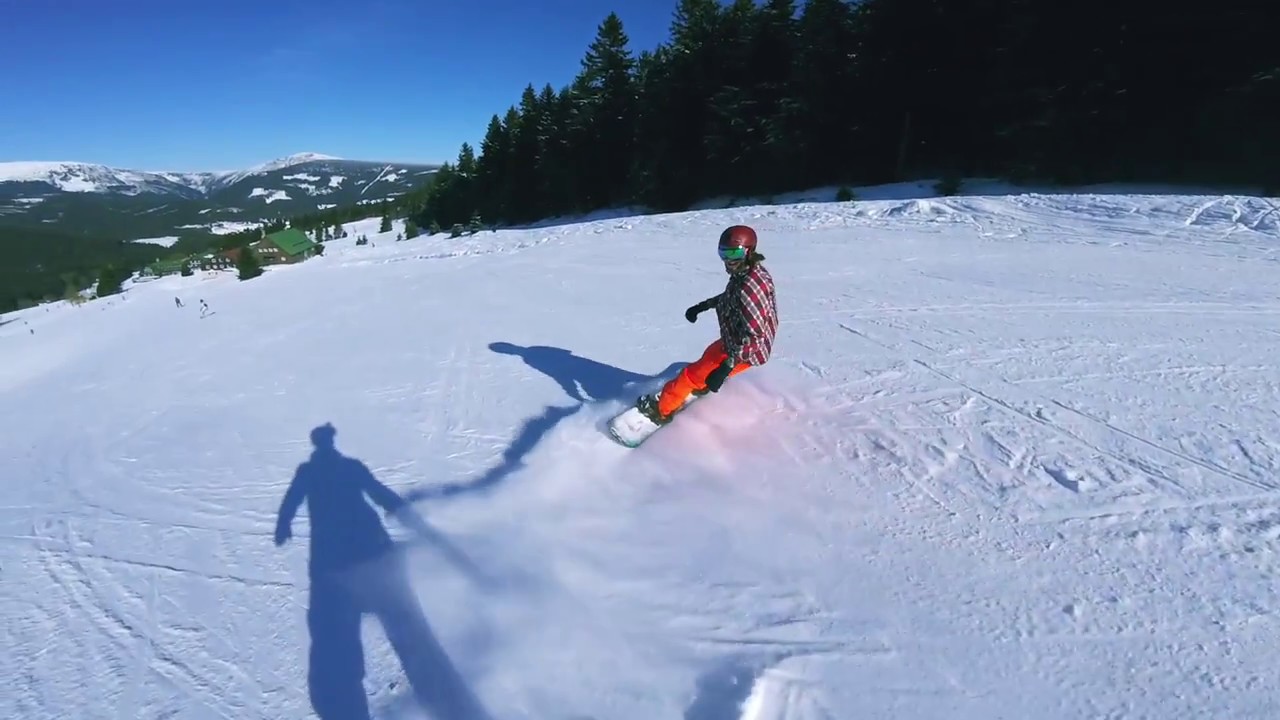 Snowboarding from first view of GoPro Session DJI Phantom 3 - YouTube