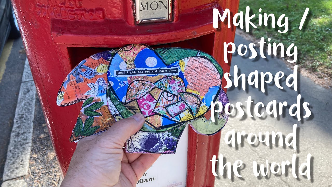 DIY Stationery postcards fun shapes mixed media & art prompt game - YouTube