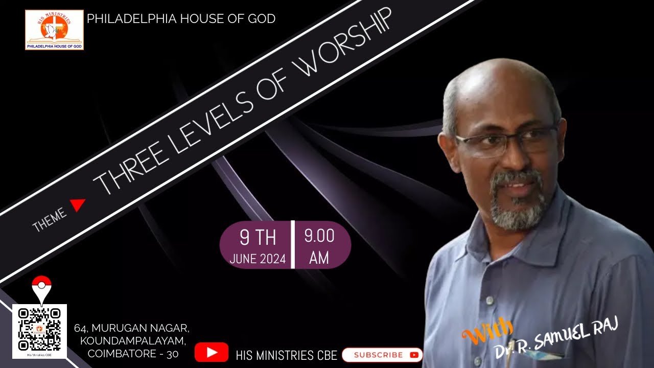 SUNDAY SERVICE - ( 09 - 06 - 2024 ) ||Rev.Dr. R.Samuel Raj || His Ministries Coimbatore - YouTube