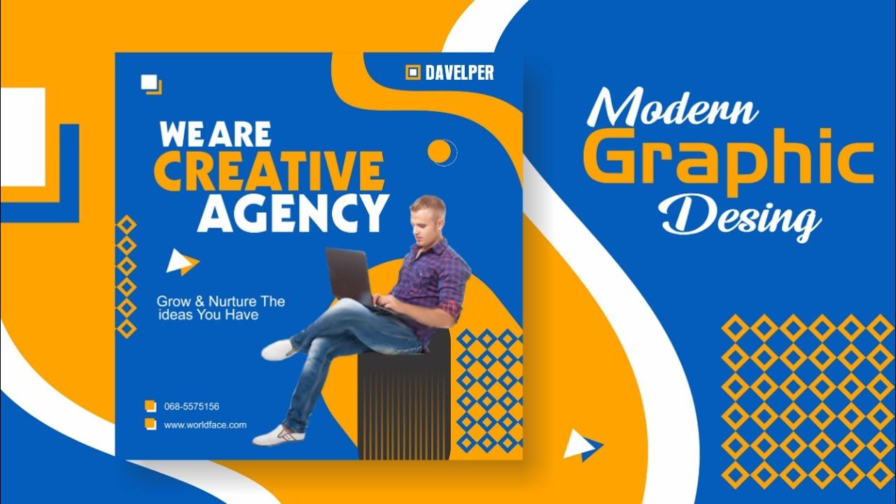 how to creative web development banner graphic design - YouTube